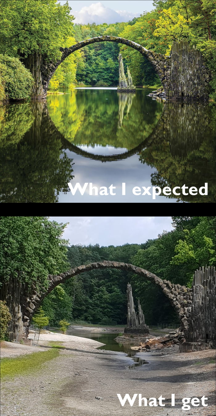 The people told me: "The rakotz bridge forms a perfect circle in the ...