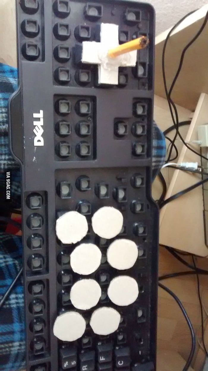 A fight stick made out of a keyboard and cardboard - 9GAG
