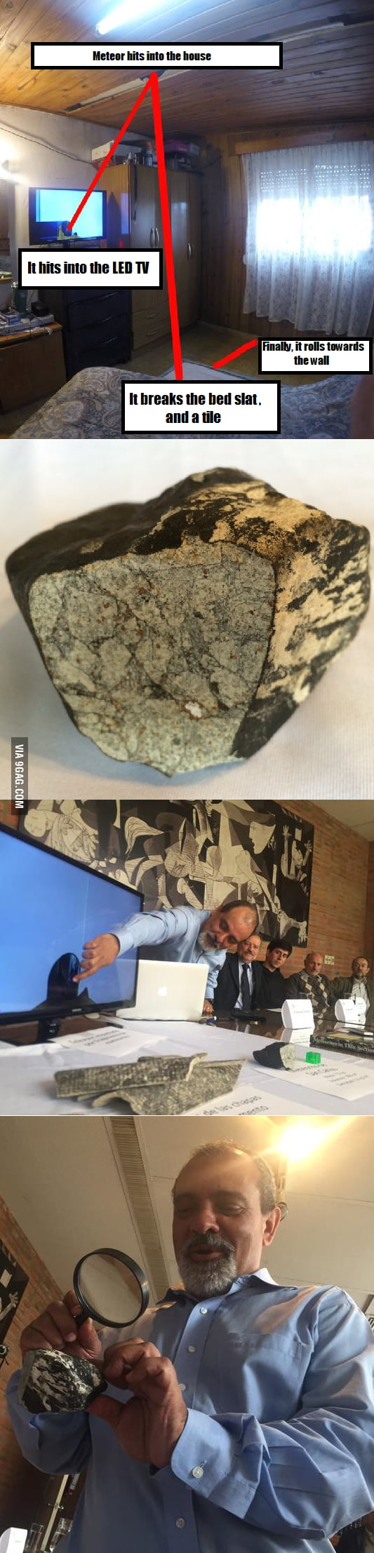 A meteor hits a house in my hometown, in Uruguay. - 9GAG