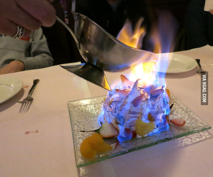 My birthday cake on fire. - 9GAG
