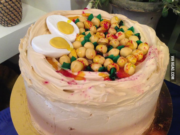 The Hummus Birthday Cake by Chen Nazarian Amir - 9GAG