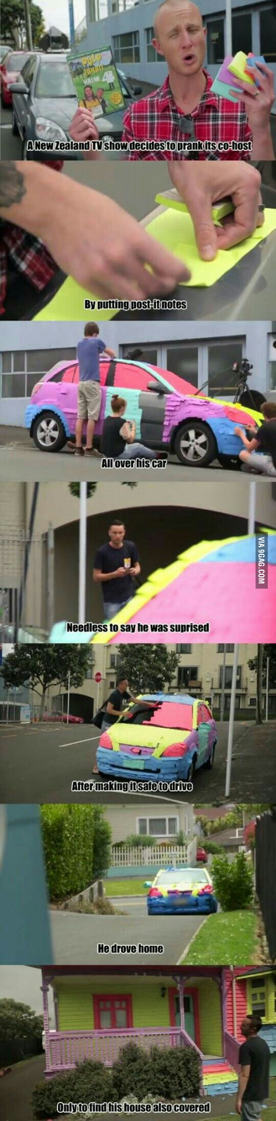 Post-it notes prank - 9GAG