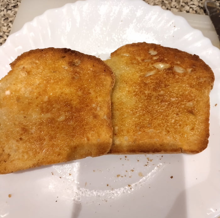 Homemade bread makes for great hot, buttered toast. - 9GAG