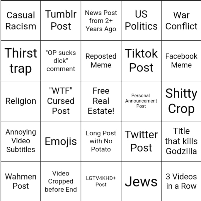 9gag daily bingo. If you win, congrats! Time to get off that toilet seat :) - 9GAG