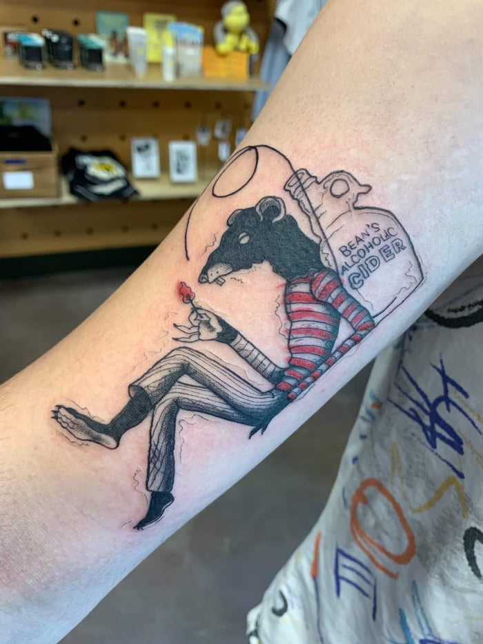 Fantastic Mr Fox's The Rat by Trent McFalls at The Hive Tattoo in UT - 9GAG