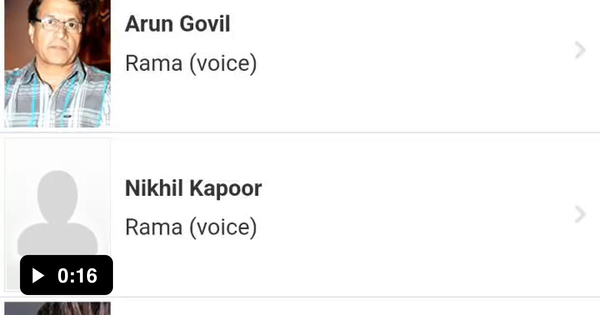 This is cast for Ramayana: Legend of Prince Ram released in 1992. I'm ...