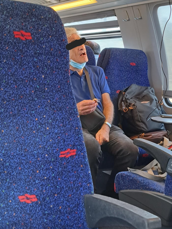 This guy on the train was putting his mask down every two minutes to ...