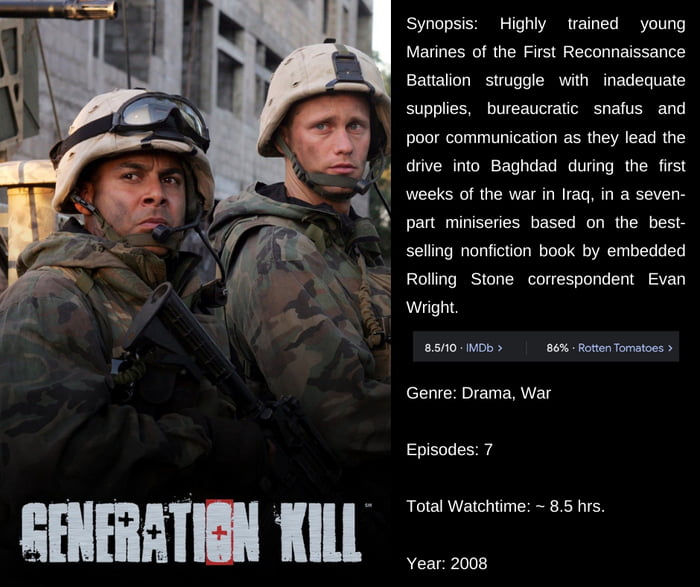 Unsolicited Mini-series Recommendation #02: Generation Kill (2008) - 9GAG