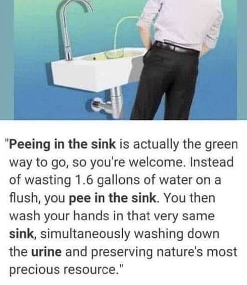 Peeing in the sink - 9GAG