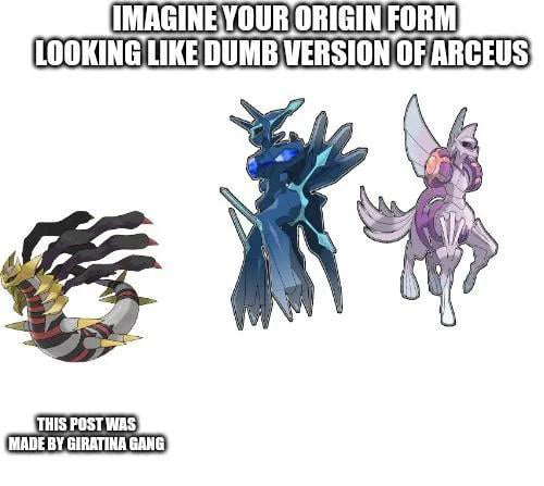 But seriously why does giratina's origin form look so different - 9GAG