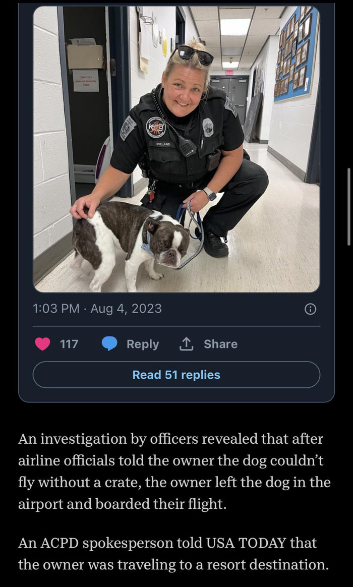 POS leaves dog at airport to fly to resort - 9GAG