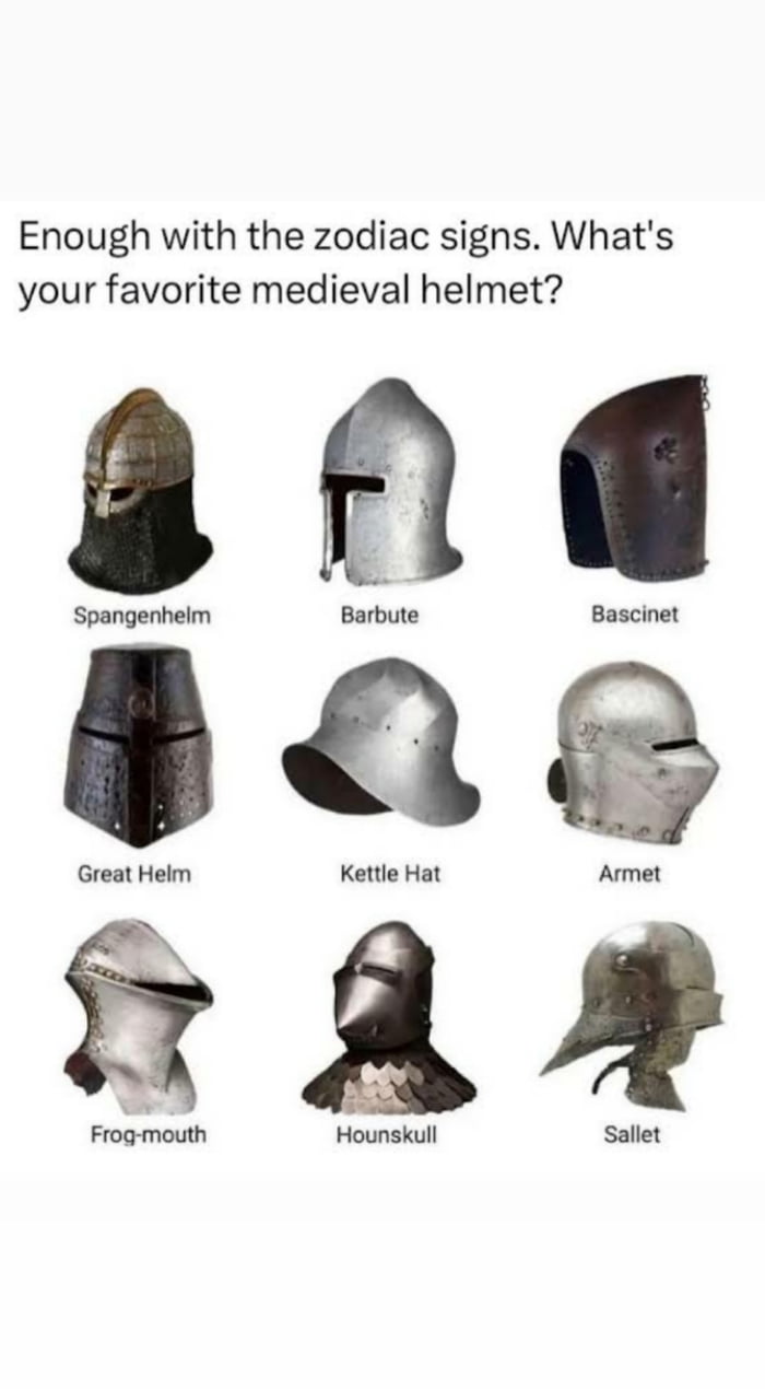 A cool guide to medieval helmets - 9GAG