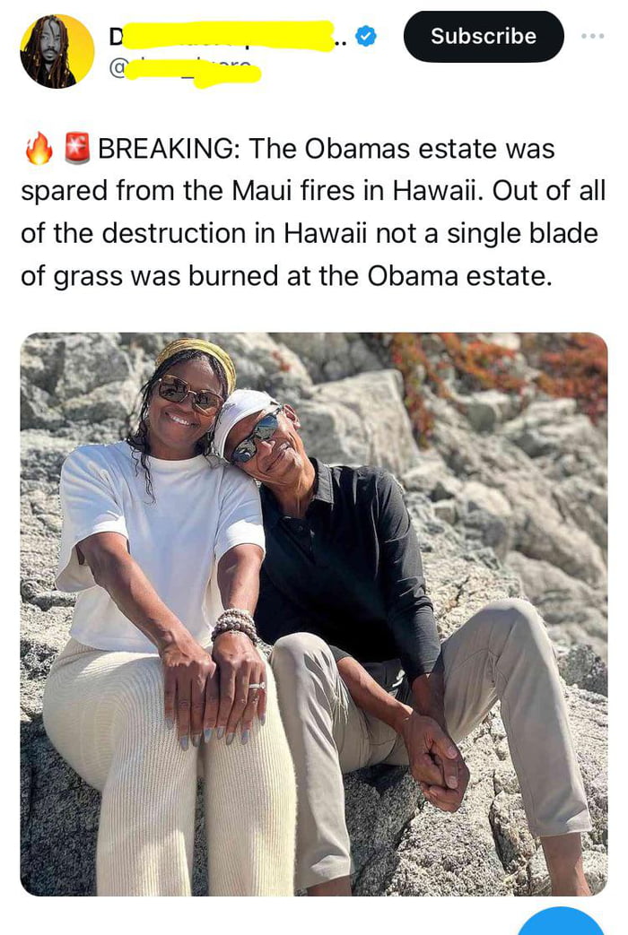 Obama’s mysteriously spared in Maui fires by…living on Oahu - 9GAG