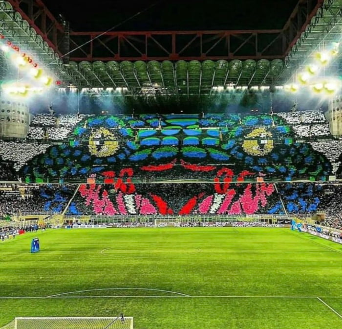 Last night display by Inter Milan football club fans, Milan, Italy - 9GAG