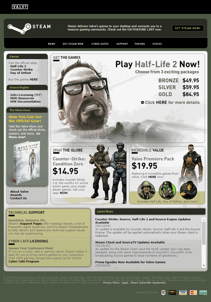 Steam website in 2005 - 9GAG