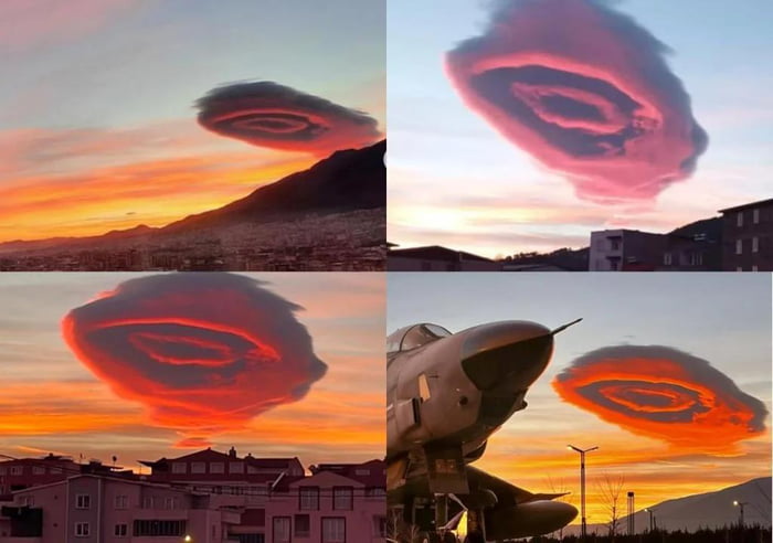 A massive lenticular cloud hovered over Bursa, Turkey - 9GAG