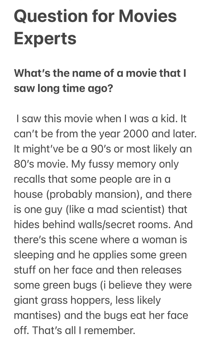 Is there a group where we help each other find movie titles of old ...