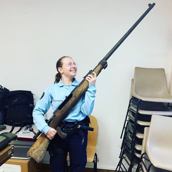 I guess she likes large, long barrels. (French police held an Amnesty ...