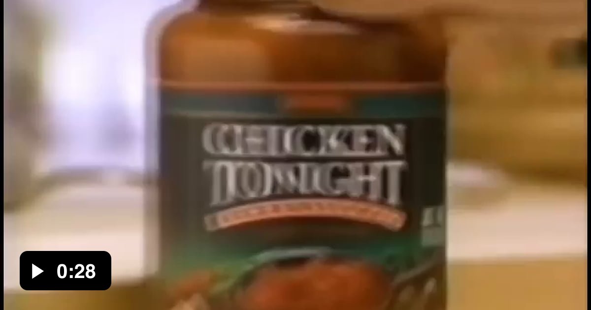Ragu Chicken tonight Commercial (1992) - 9GAG
