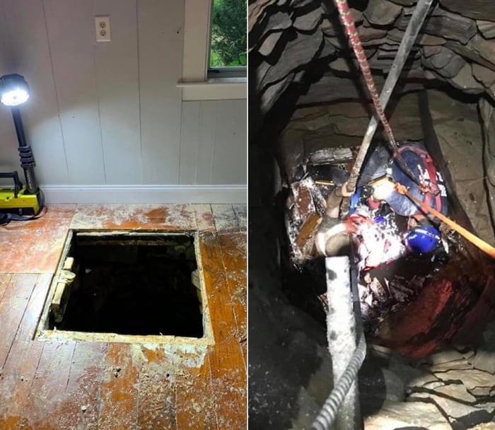 Someone randomly fell in this 10 meter hole while walking in his house ...