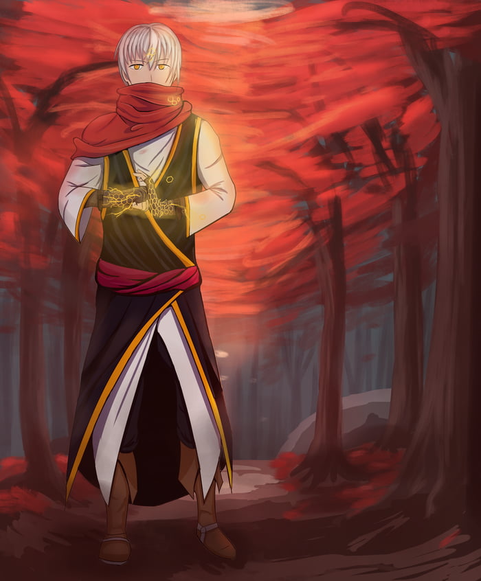 Weekly Anime Drawing#16, My own concept for male Monk. As always ...