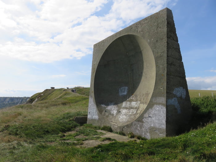 These large concrete "Sound Mirrors" were built by the British during ...
