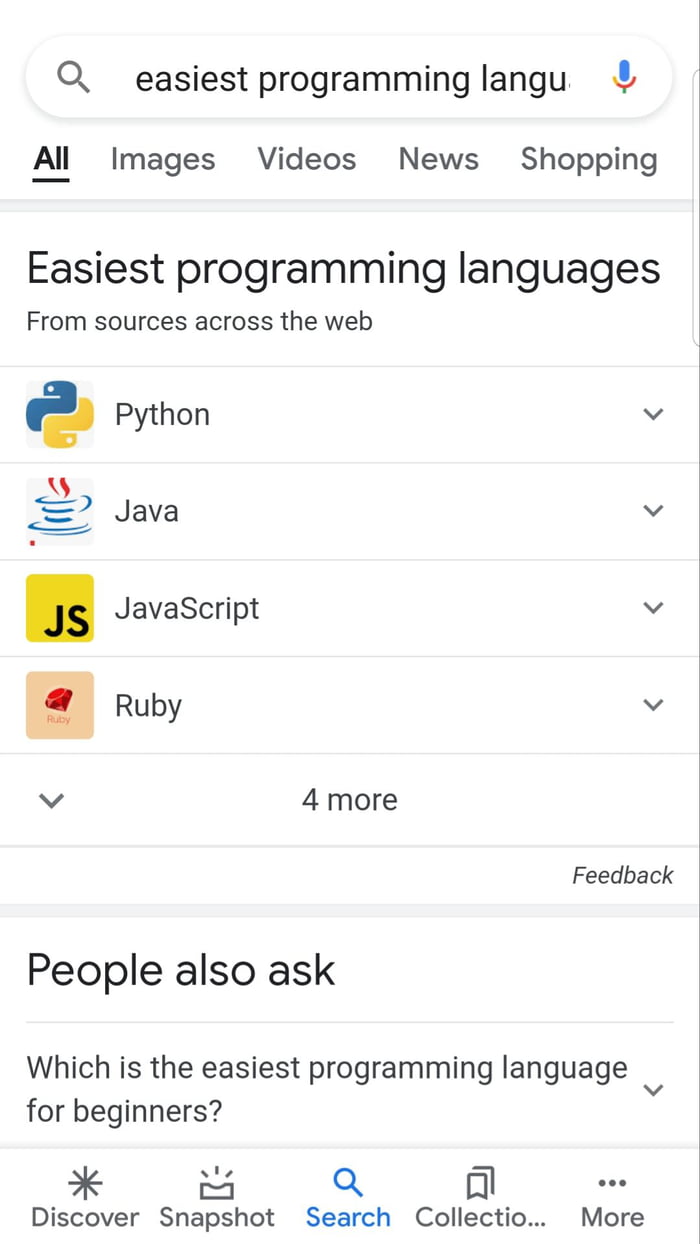 What is the easiest Programming language to learn with no proper ...