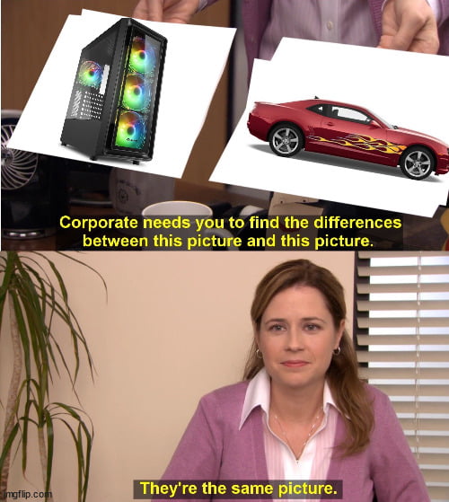 RGB on a pc is as rice as a flame decal on a car. - 9GAG