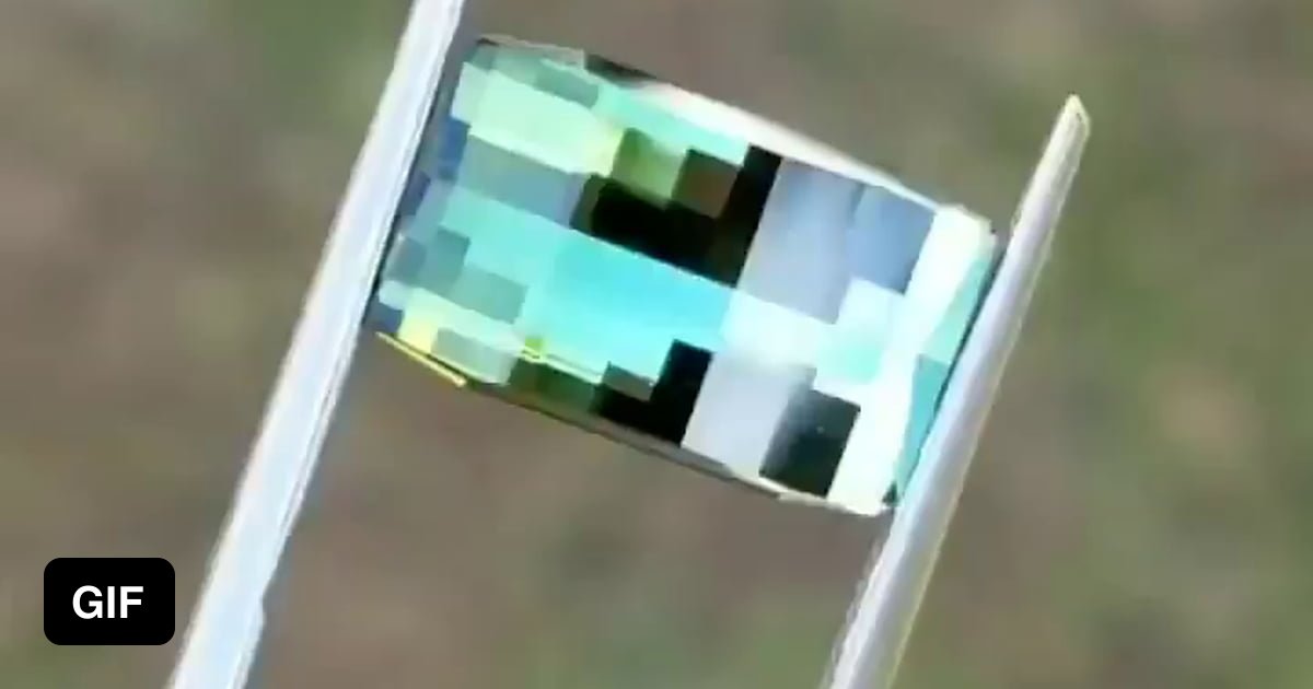 Spectacular “Pixel Cut” Bicolor Congo Tourmaline - 9GAG