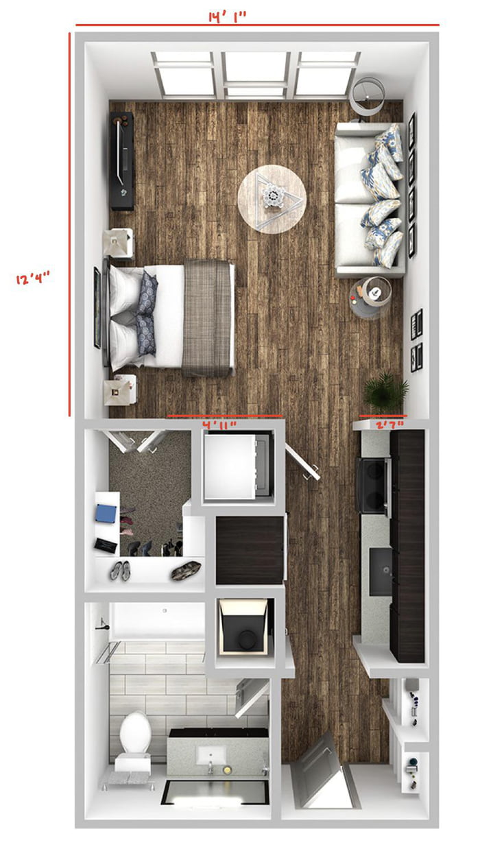 Help with a practical furniture layout in a small space (450 sq ft). - 9GAG