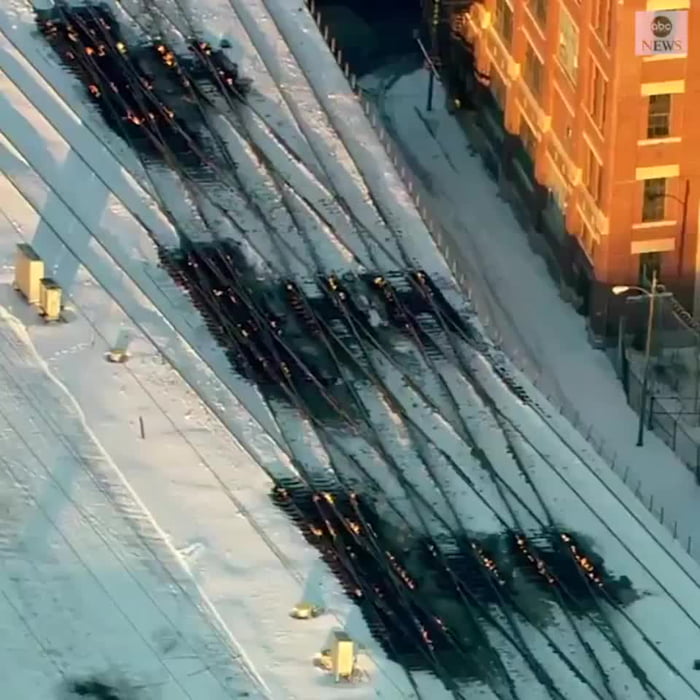 Chicago Is So Cold That the Railroad Tracks Need to Be on Fire to Keep ...
