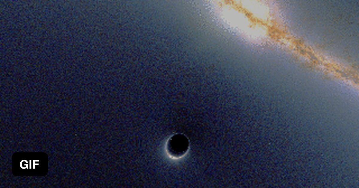 Animated simulation of gravitational lensing caused by a black hole ...