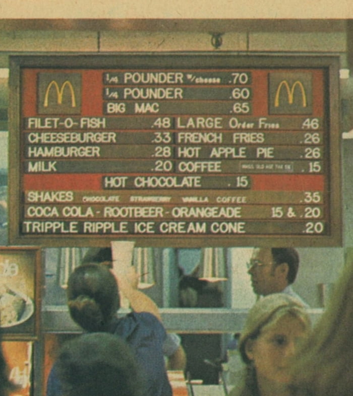 McDonald s Menu And Prices In 1972 9GAG
