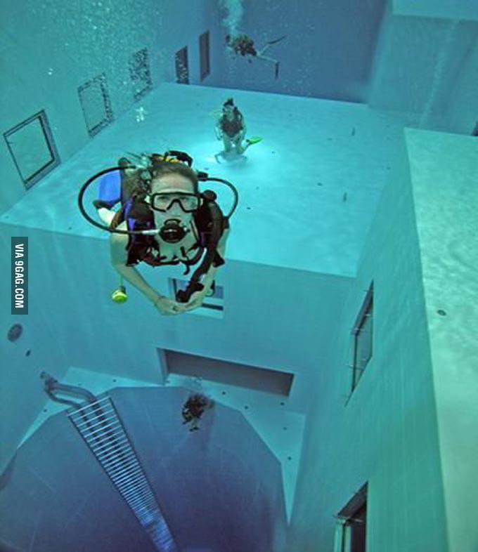 This is the world's deepest swimming pool, in Belgium which is 100 feet ...