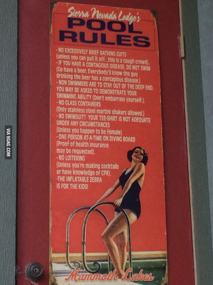 Pool rules at my hotel. - 9GAG
