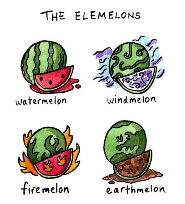 The four elemelons... - 9GAG