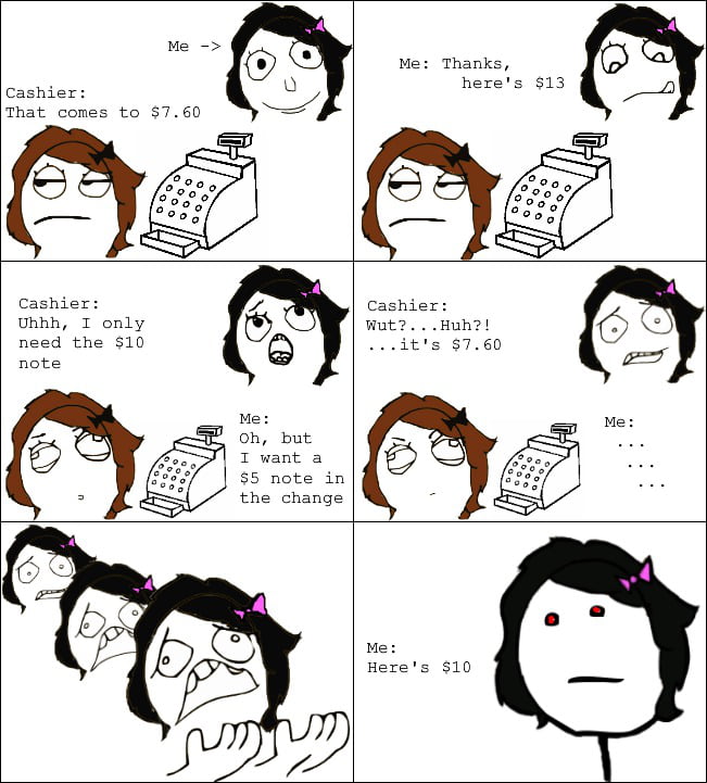 Cashier - Basic Mathematics = Rage - 9GAG