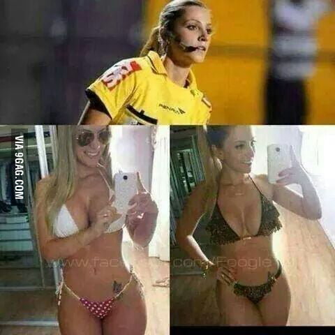 This is Fernanda Colombo Uliana a brazilian referee - 9GAG