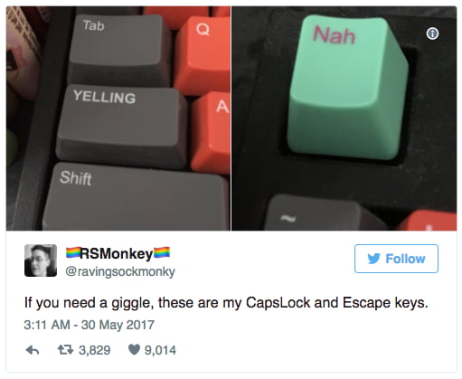A terrific alternative to standard Caps Lock and Escape keys - 9GAG