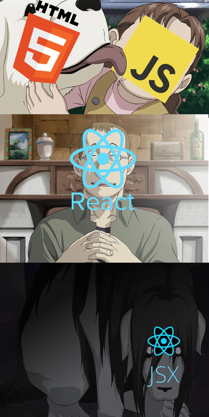 The dark true origin of React's JSX - 9GAG