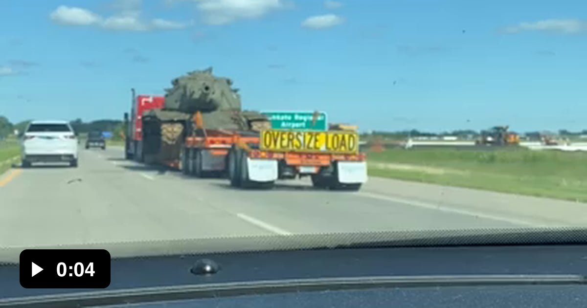 This absolute unit of a tank on the highway - 9GAG