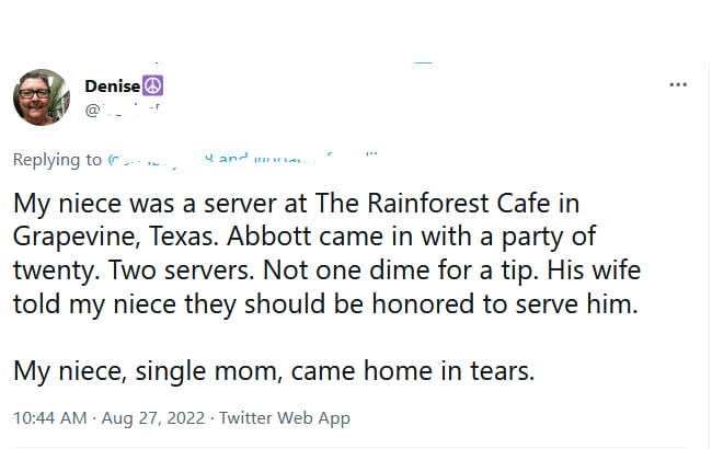 Servers should be honored to serve Governor Abbott, right? - 9GAG