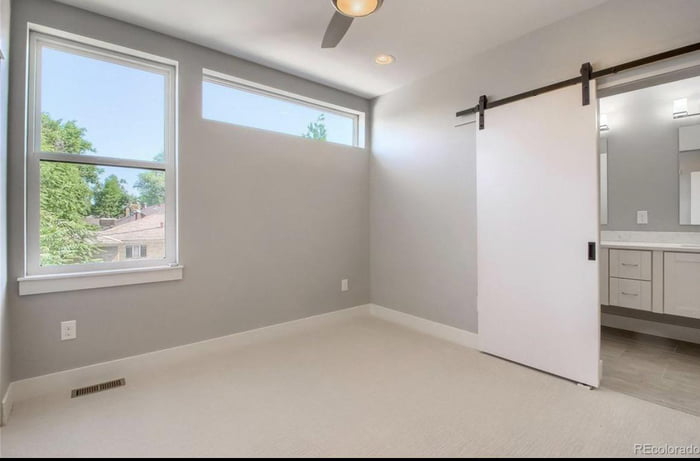 Struggling for ideas for modern window treatments on short/wide bedroom ...