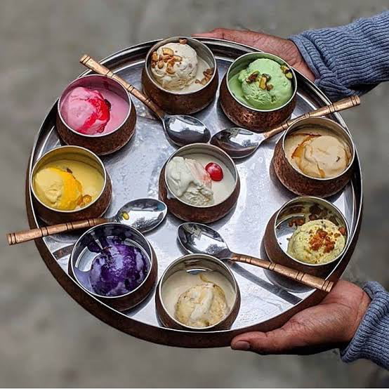 This happens only in India... Ice cream thali !!! - 9GAG