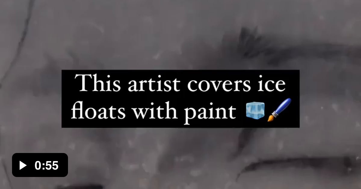 David Popa paints over ice floats using natural pigments - 9GAG