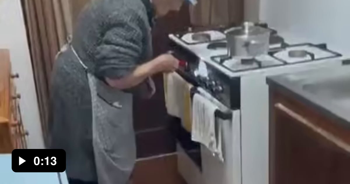 Granny making sure the elements are switched off - 9GAG