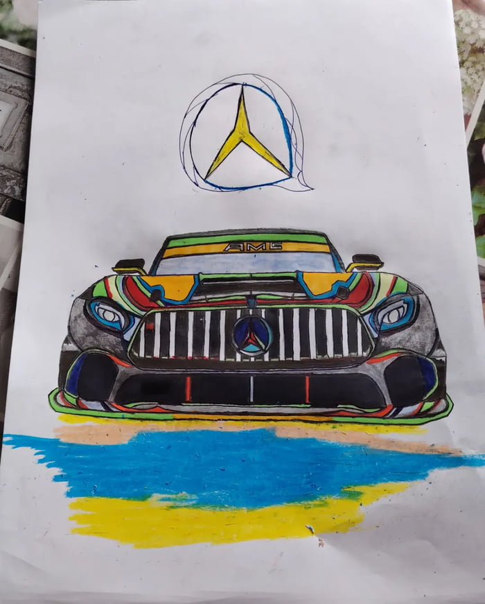 Drawing. Mercedes AMG. - 9GAG