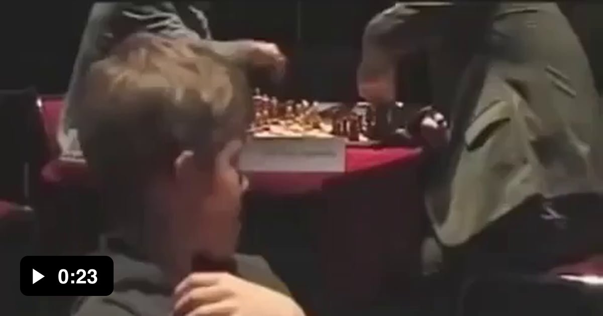 13-year-old Magnus Carlsen gets bored against the Chess Legend Kasparov in 2004. The game ended ...