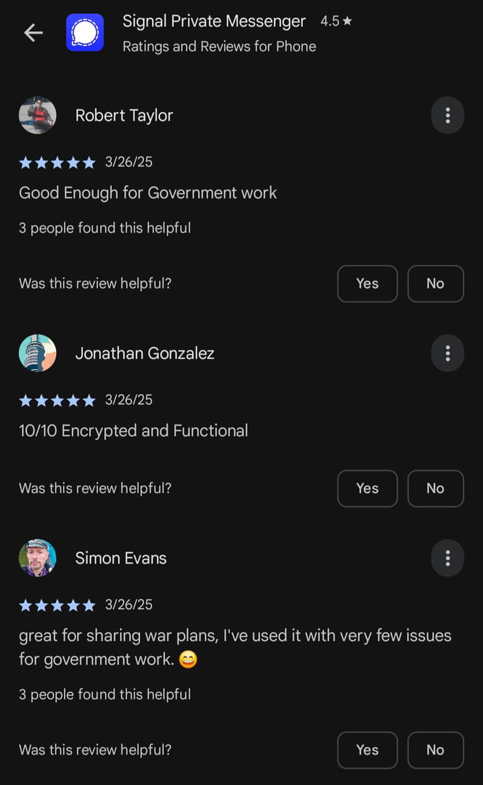 Signal app reviews are gold today - 9GAG