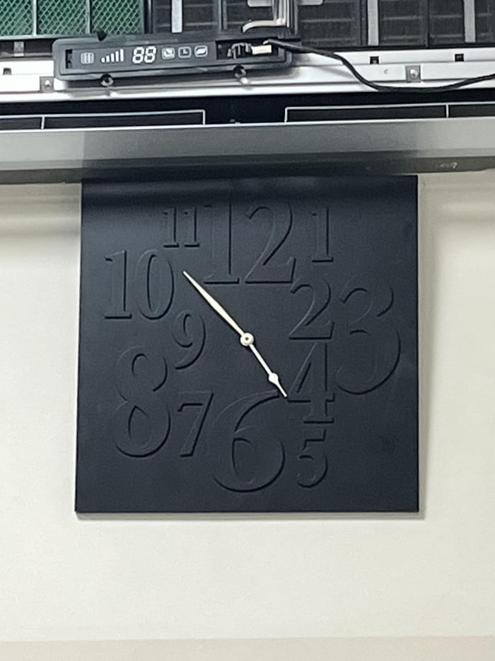This weird clock layout with camouflage numbers - 9GAG